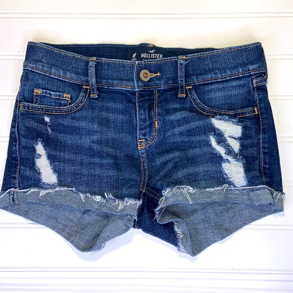 Hollister | Shorts | Hollister Low Rise Distressed Cut Off Denim Shorty ...